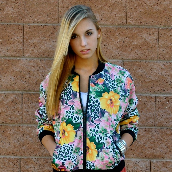 Jackets & Coats | Floral Varsity Bomber Jacket | Poshmark